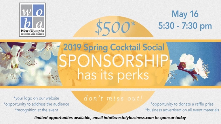 Sponsor our Spring Cocktail Social • West Olympia Business Association